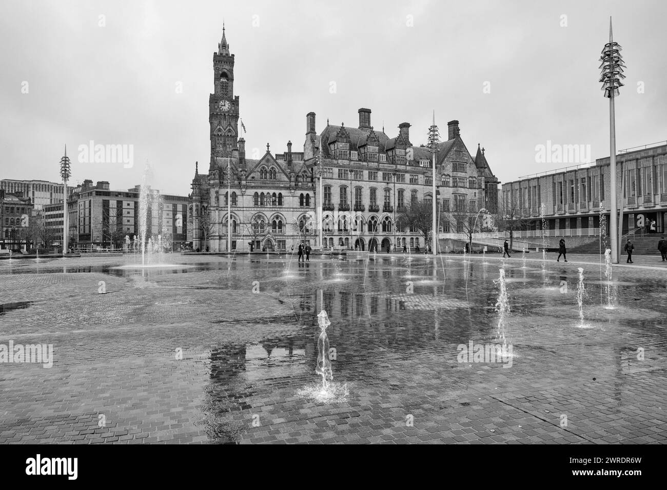 City Park ,centred on Grade 1 listed Bradford city Hall, a public space ...