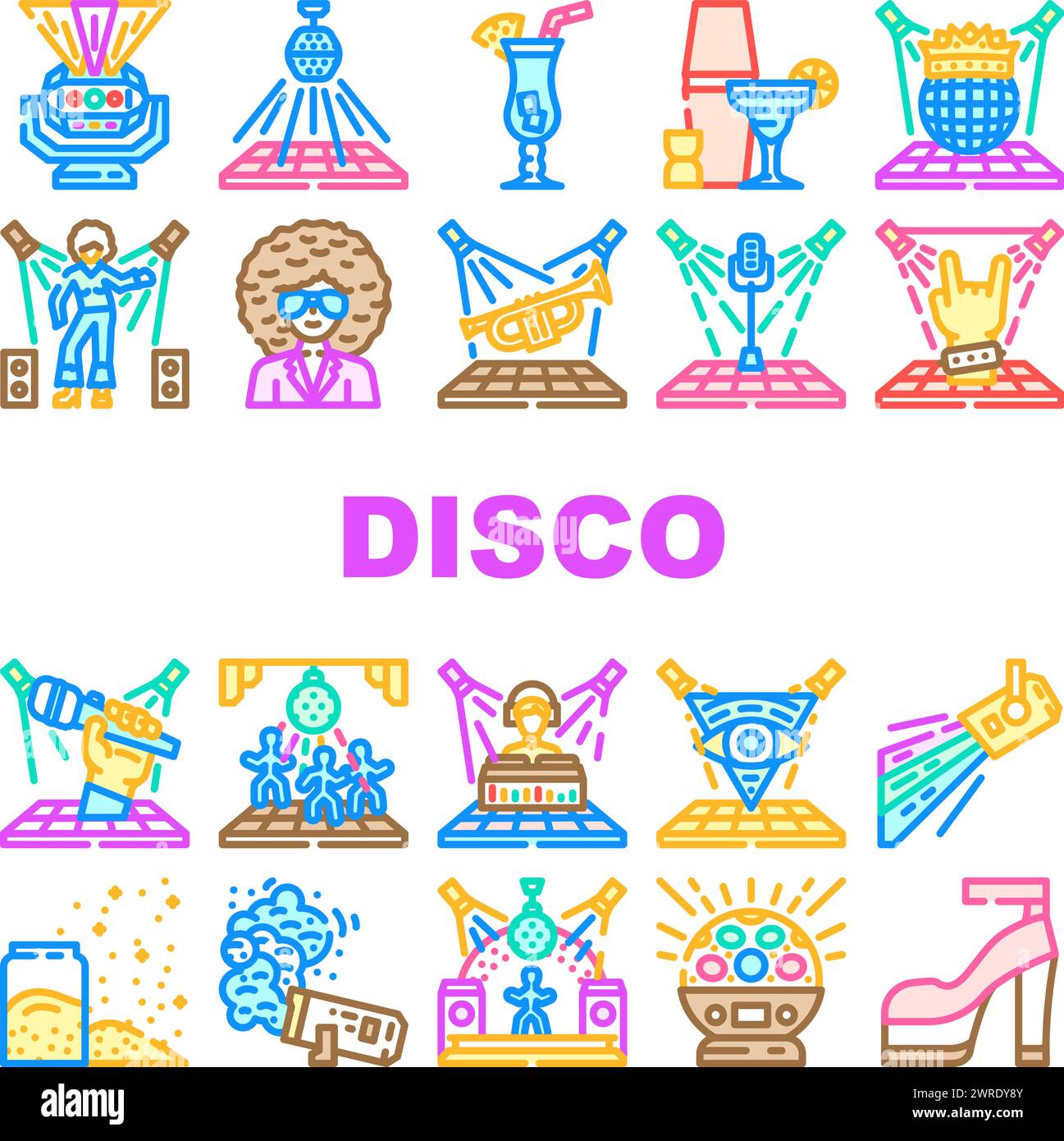 Disco nightclub 70s Cut Out Stock Images & Pictures - Alamy