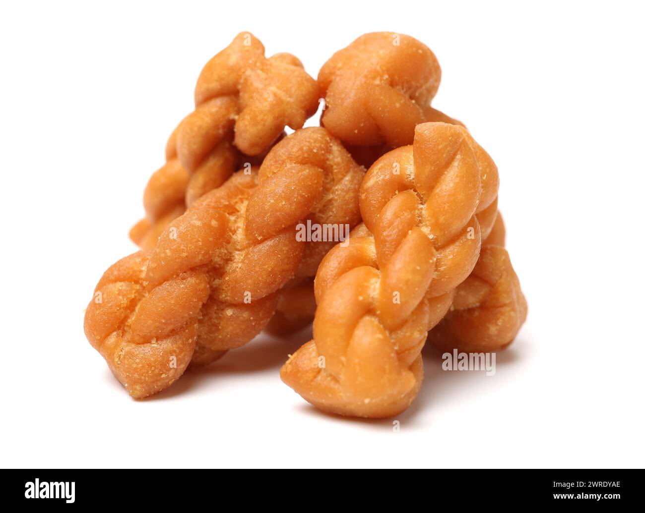 Chinese fried dough twist on white background Stock Photo - Alamy