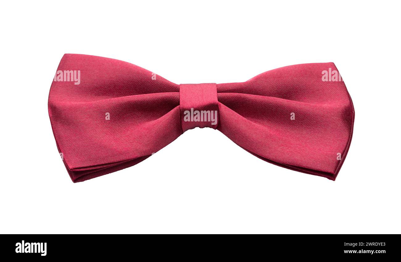 Red pink satin bow tie, formal dress code necktie accessory Stock Photo ...