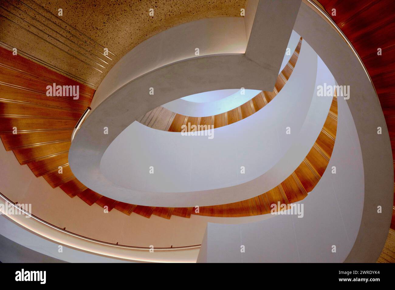 The double-helix staircase in the Luma Gallery by architect Frank Gehry ...