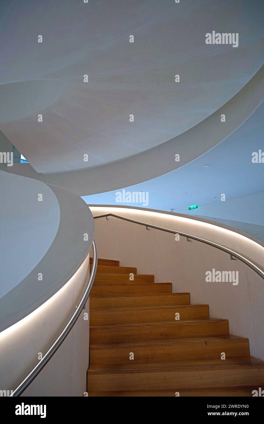The double-helix staircase in the Luma Gallery by architect Frank Gehry ...