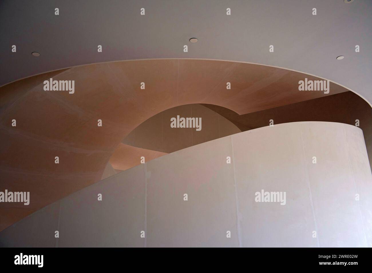 The double-helix staircase in the Luma Gallery by architect Frank Gehry ...