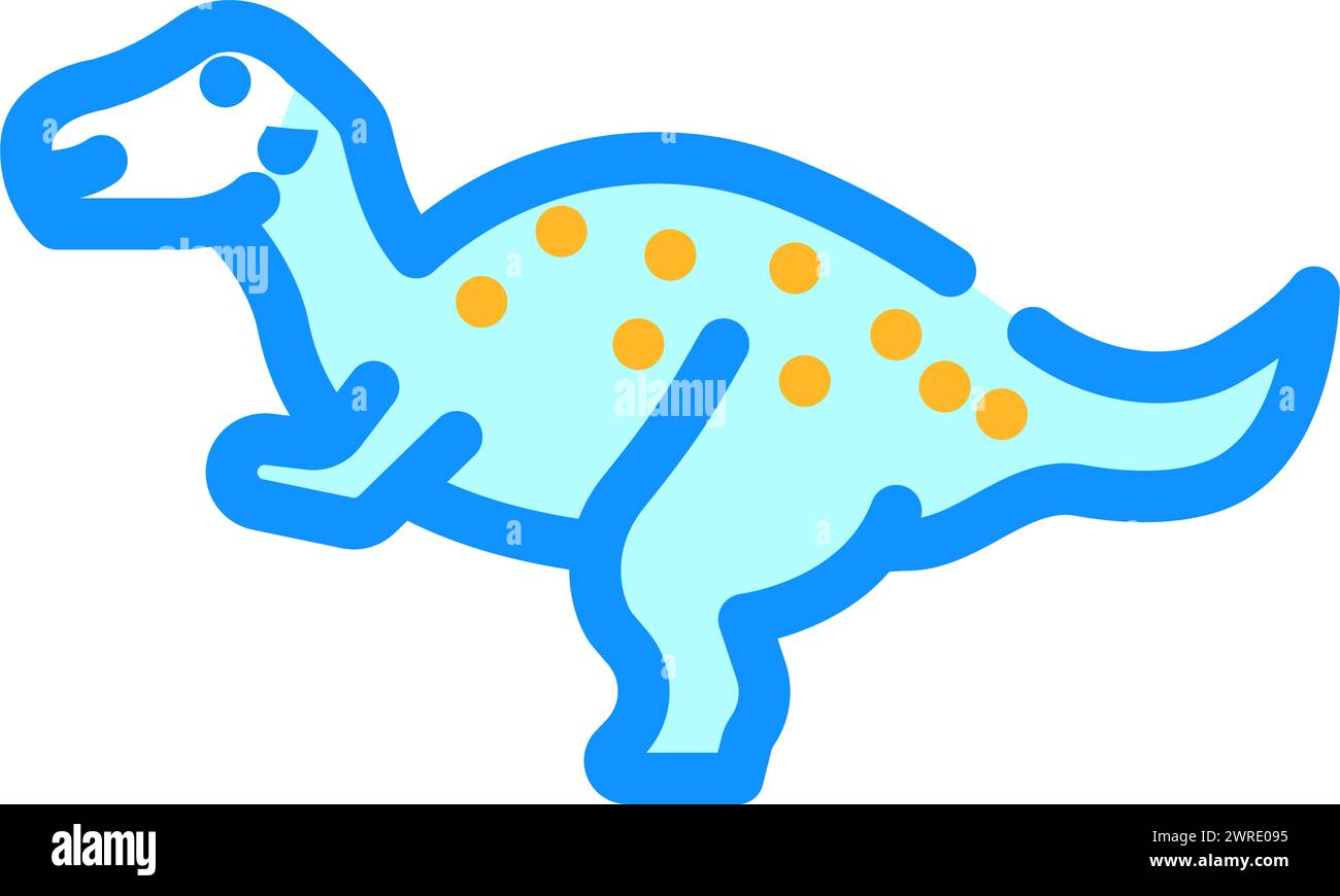 iguanodon dinosaur animal color icon vector illustration Stock Vector ...