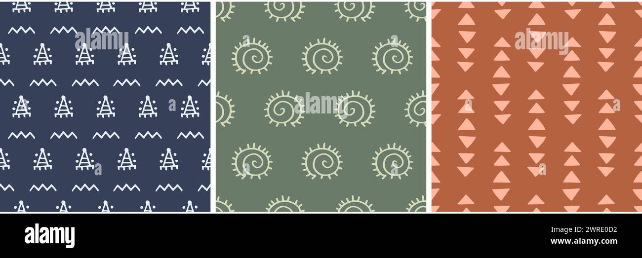 Ethnic seamless patterns Tribal background texture Stock Vector Image ...