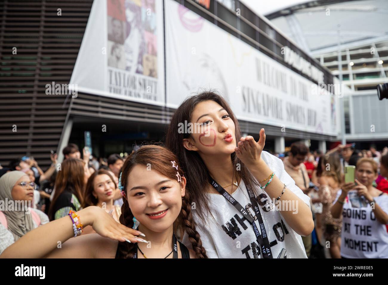 Taylor Swift's fan poses at the National Stadium on the first night of ...