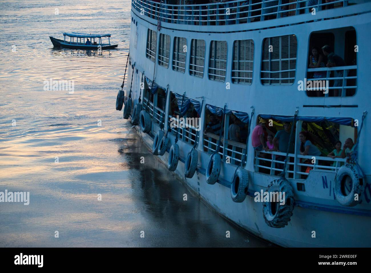 08/10/15 Ferry boats are loaded at Macapá on the Amazon, Brazil Stock ...