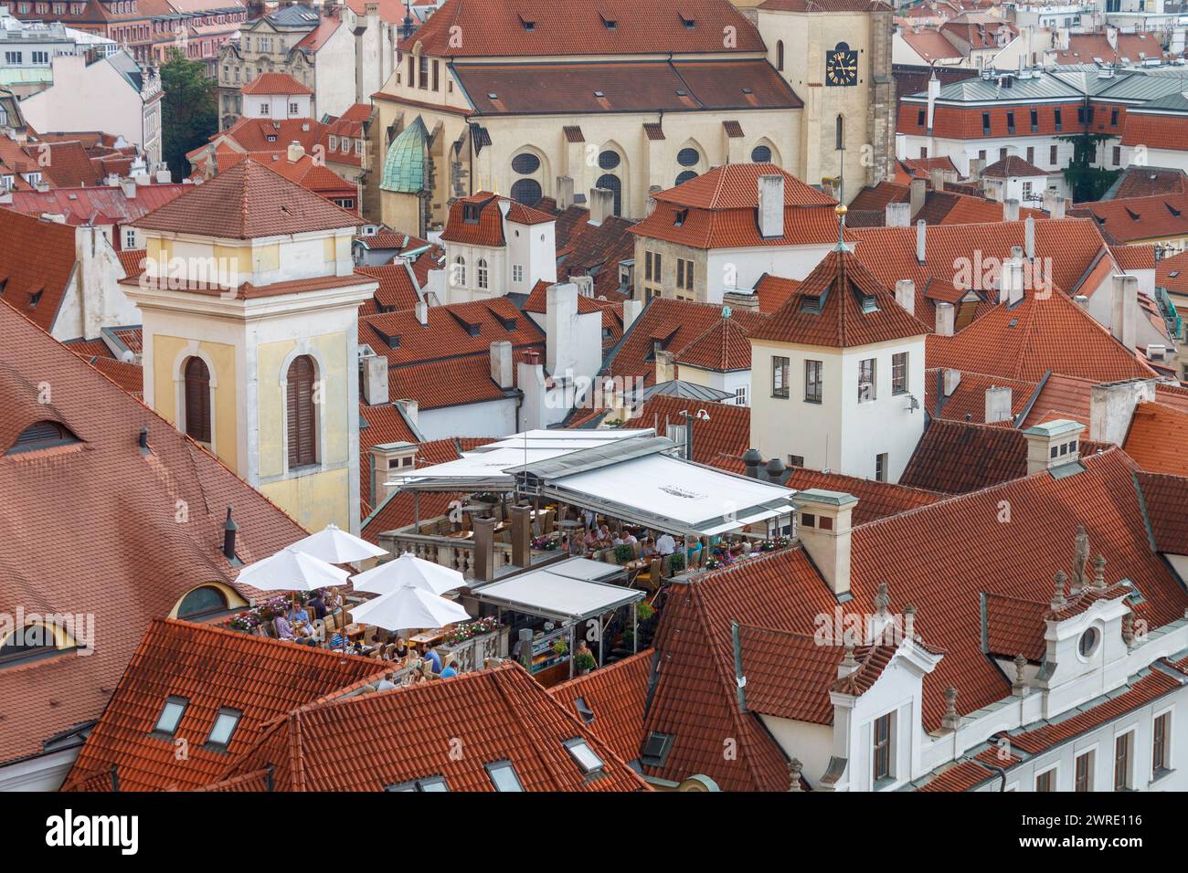 The rooftop of the historical buildings of Prague, Czech Republic Stock ...