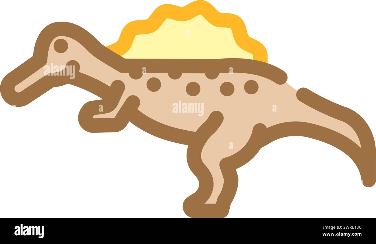 spinosaurus dinosaur animal color icon vector illustration Stock Vector ...