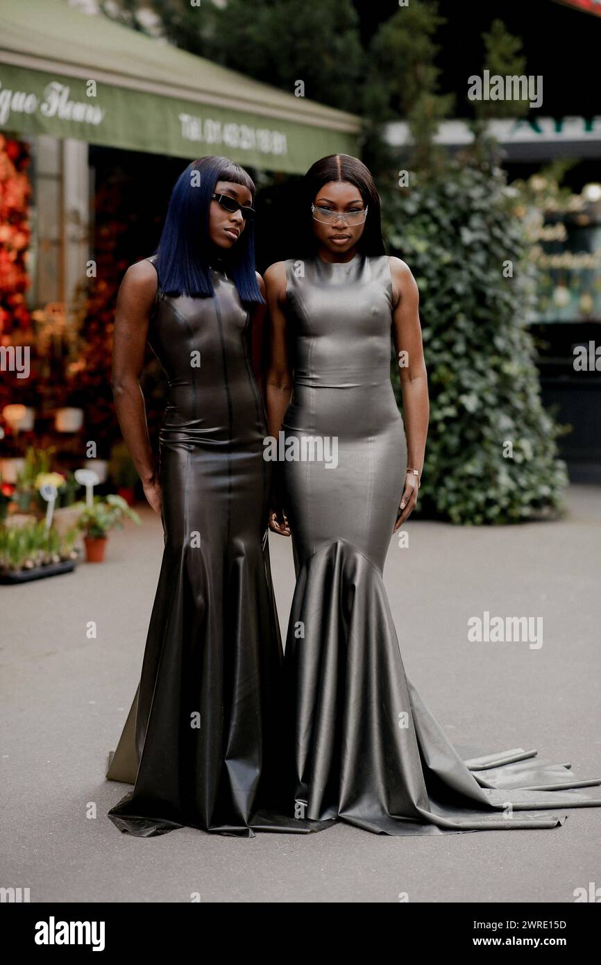 Street style, Yvonne Victoria and Patricia Bright arriving at Avellano ...