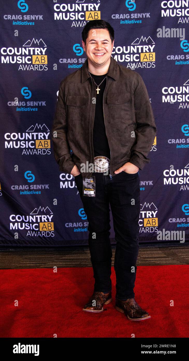 Edmonton, Canada. 10th Mar, 2024. Brandon Lorenzo on the red carpet at ...