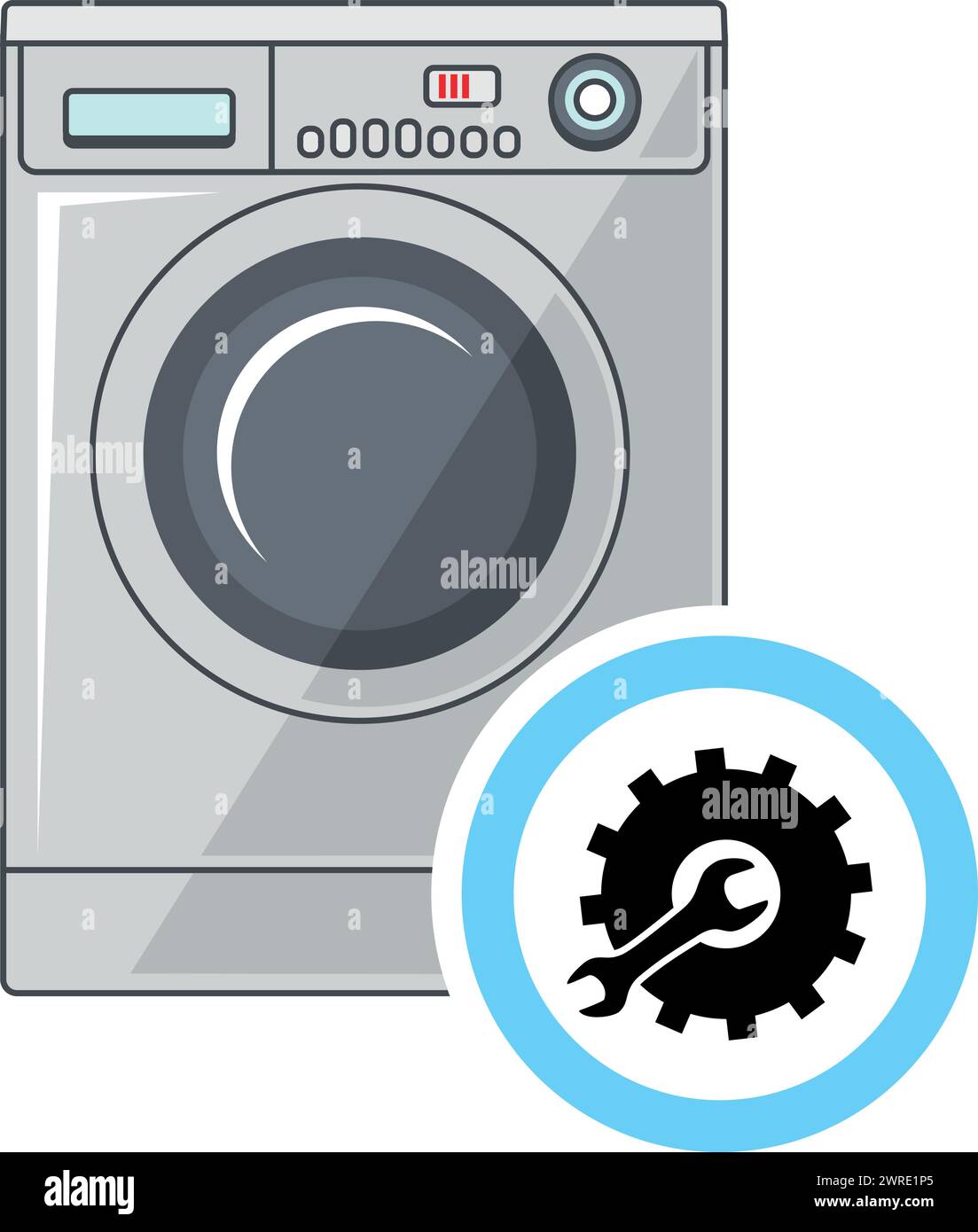 Broken washing machine kitchen Stock Vector Images - Alamy