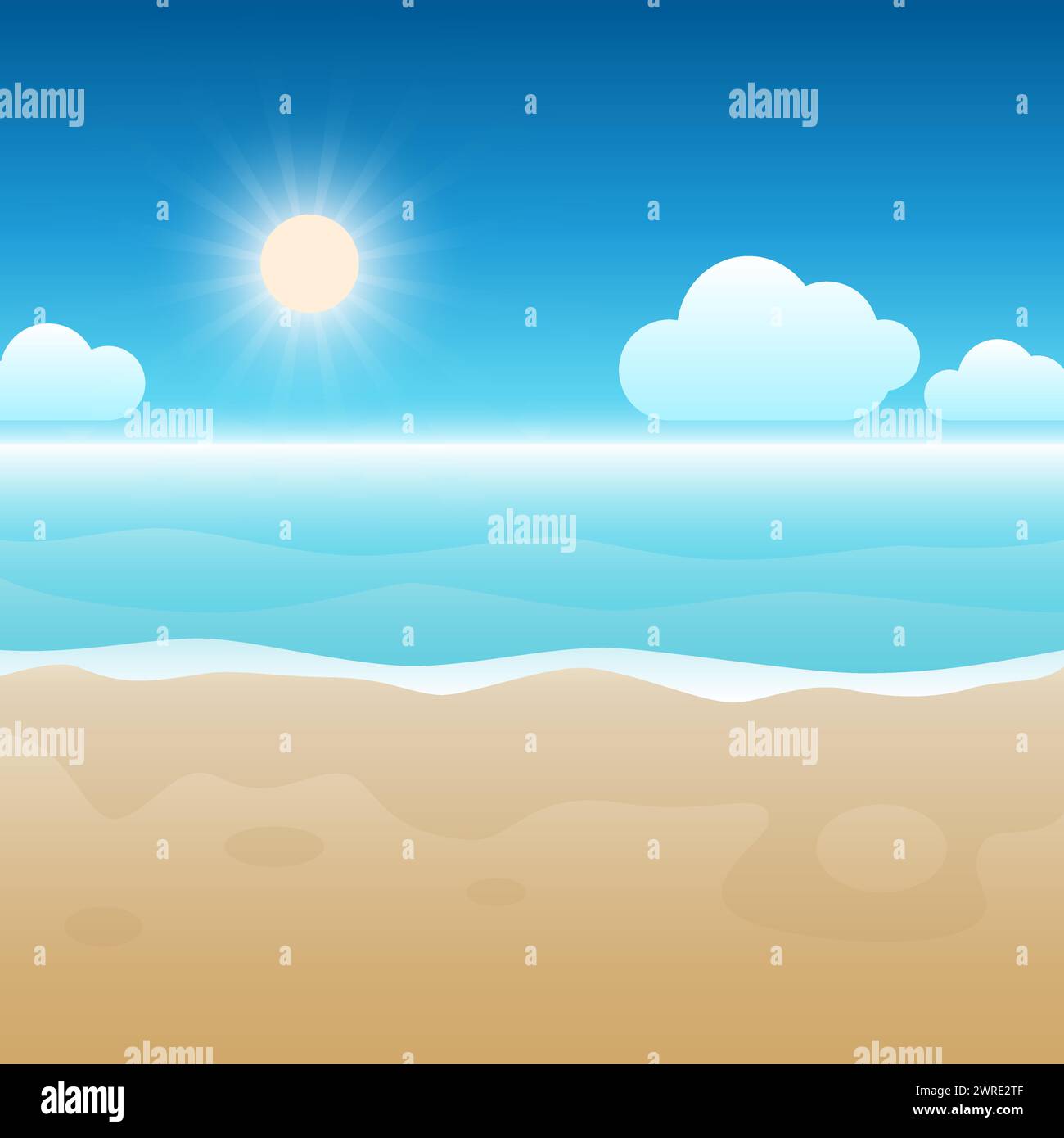 Beautiful resort sunny tropical beach. Calm, peaceful view of the sea ...