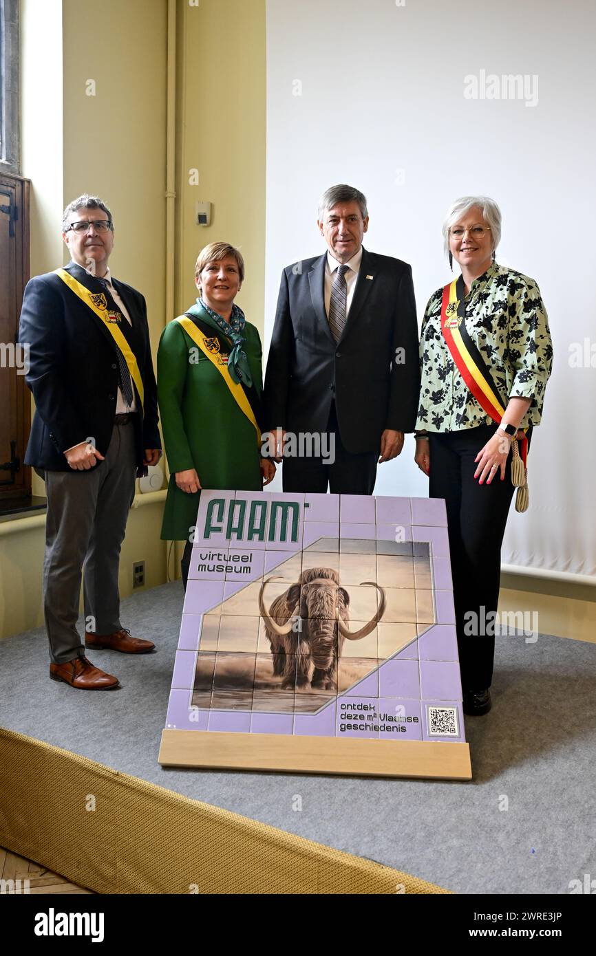 Dendermonde, Belgium. 12th Mar, 2024. N-VA's Marius Meremans, Els ...