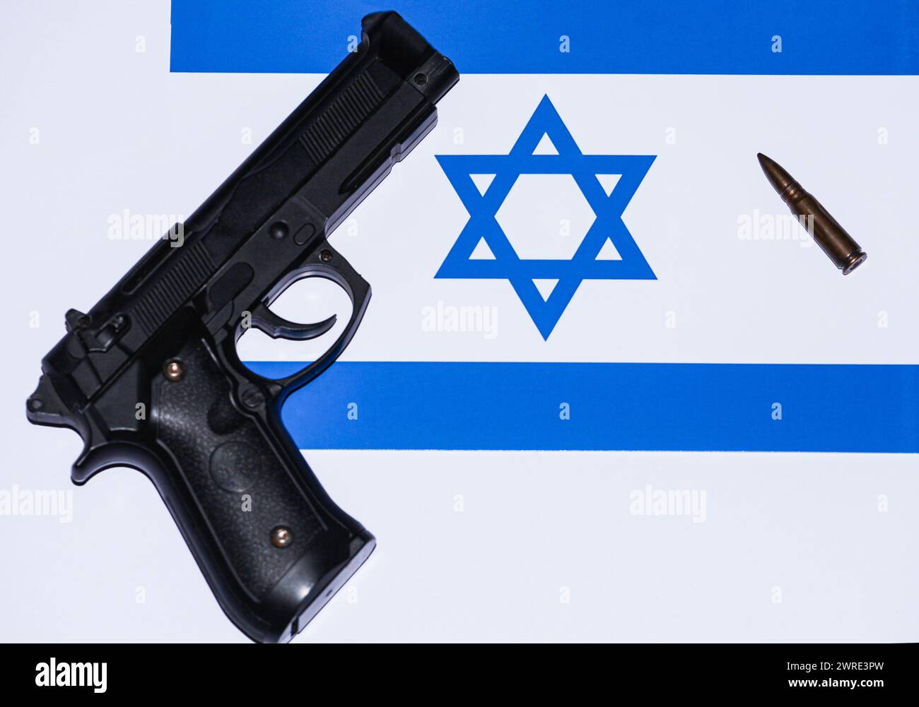 On a white background, the flag of Israel is shown and played, which ...