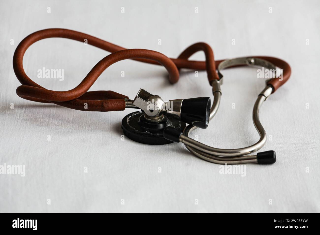 Stethoscope on white background. A stethoscope is a medical instrument ...