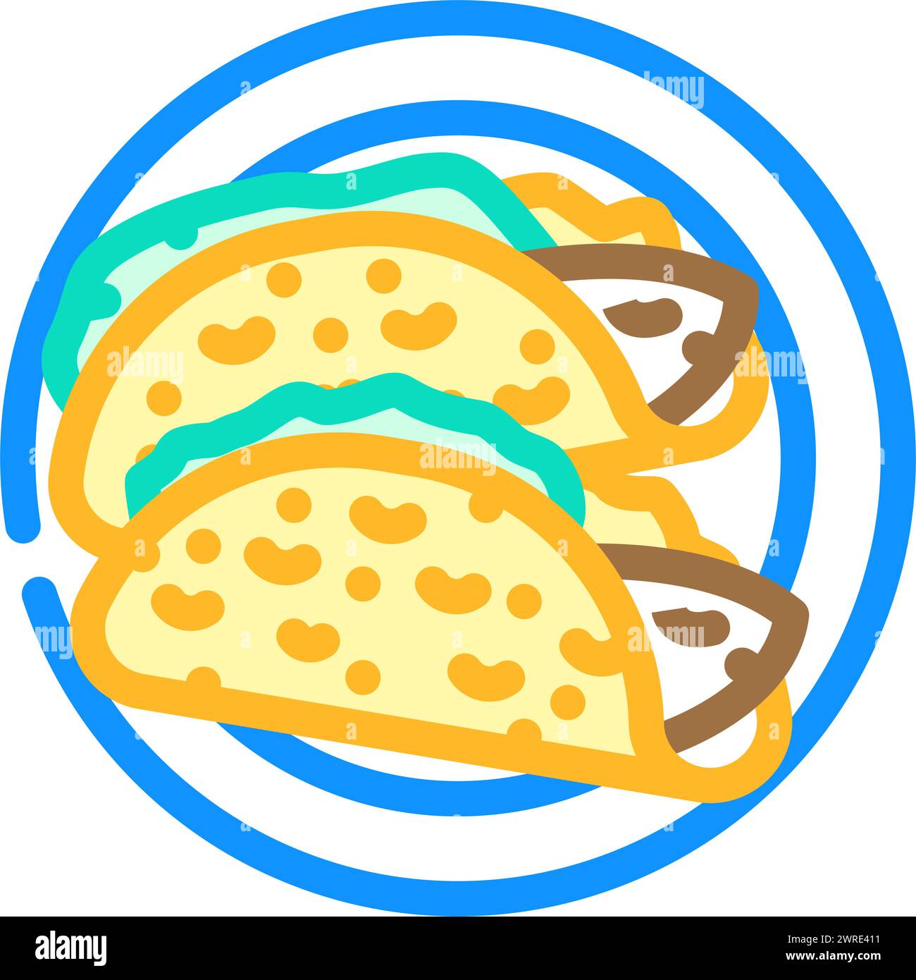 fish taco sea cuisine color icon vector illustration Stock Vector Image ...