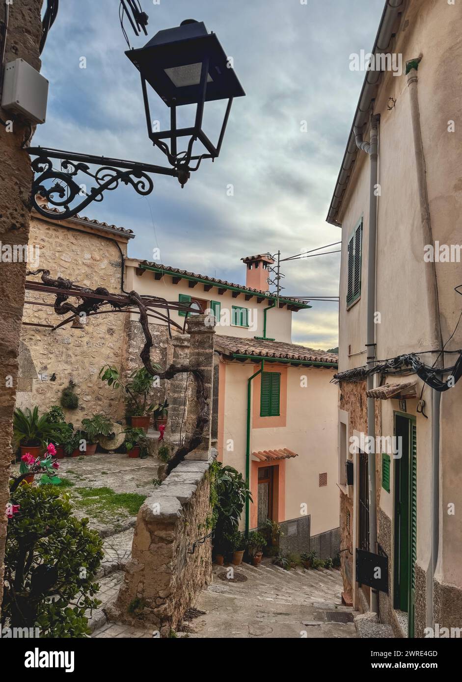 Bunyola: small town between mountains in Mallorca Stock Photo - Alamy