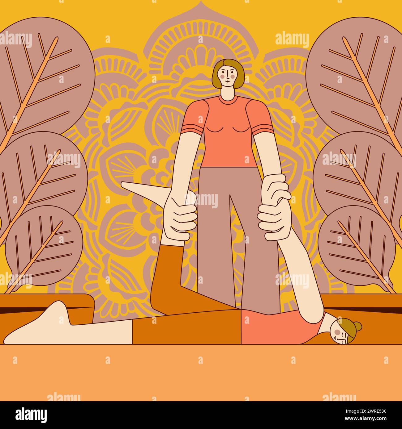 Shiatsu full body massage by professional therapist in spa. Design ...