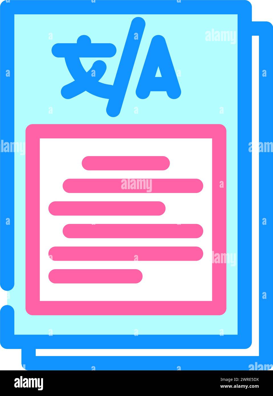 content localization technical writer color icon vector illustration ...