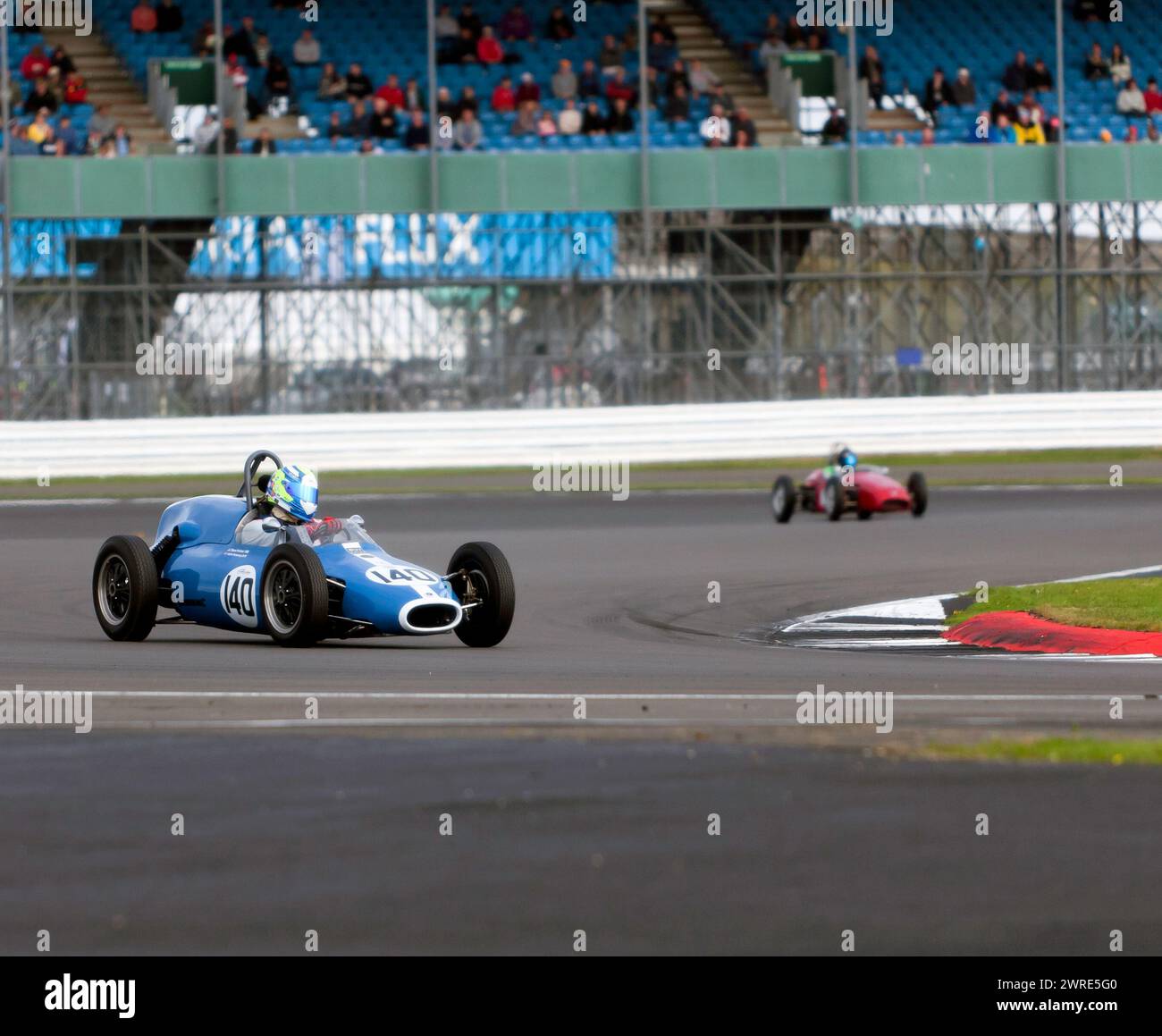 Keith Pickering, driving his Blue and White, 1960, Britannia J, during ...