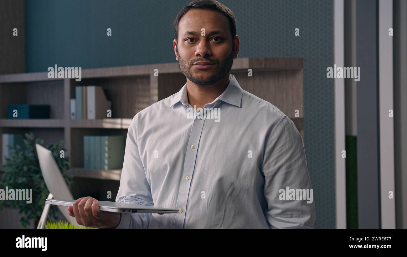 Business portrait in office adult Indian man American guy ethnic ...