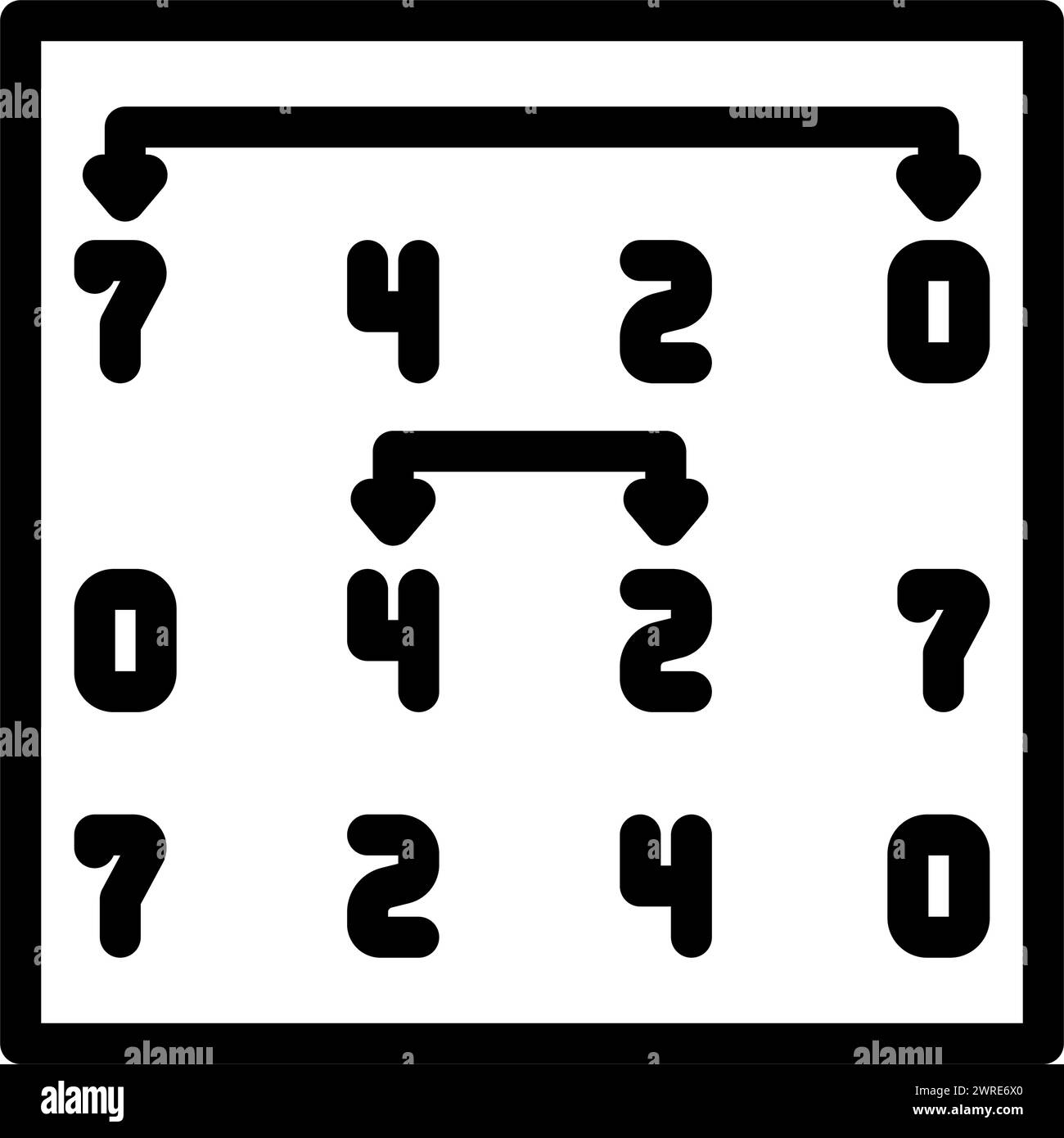 Selection Sort Algorithm Line Icon Vector Illustration Stock Vector Image And Art Alamy