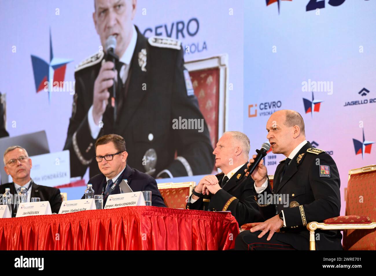 Prague, Czech Republic. 12th Mar, 2024. From right: Czech Police ...