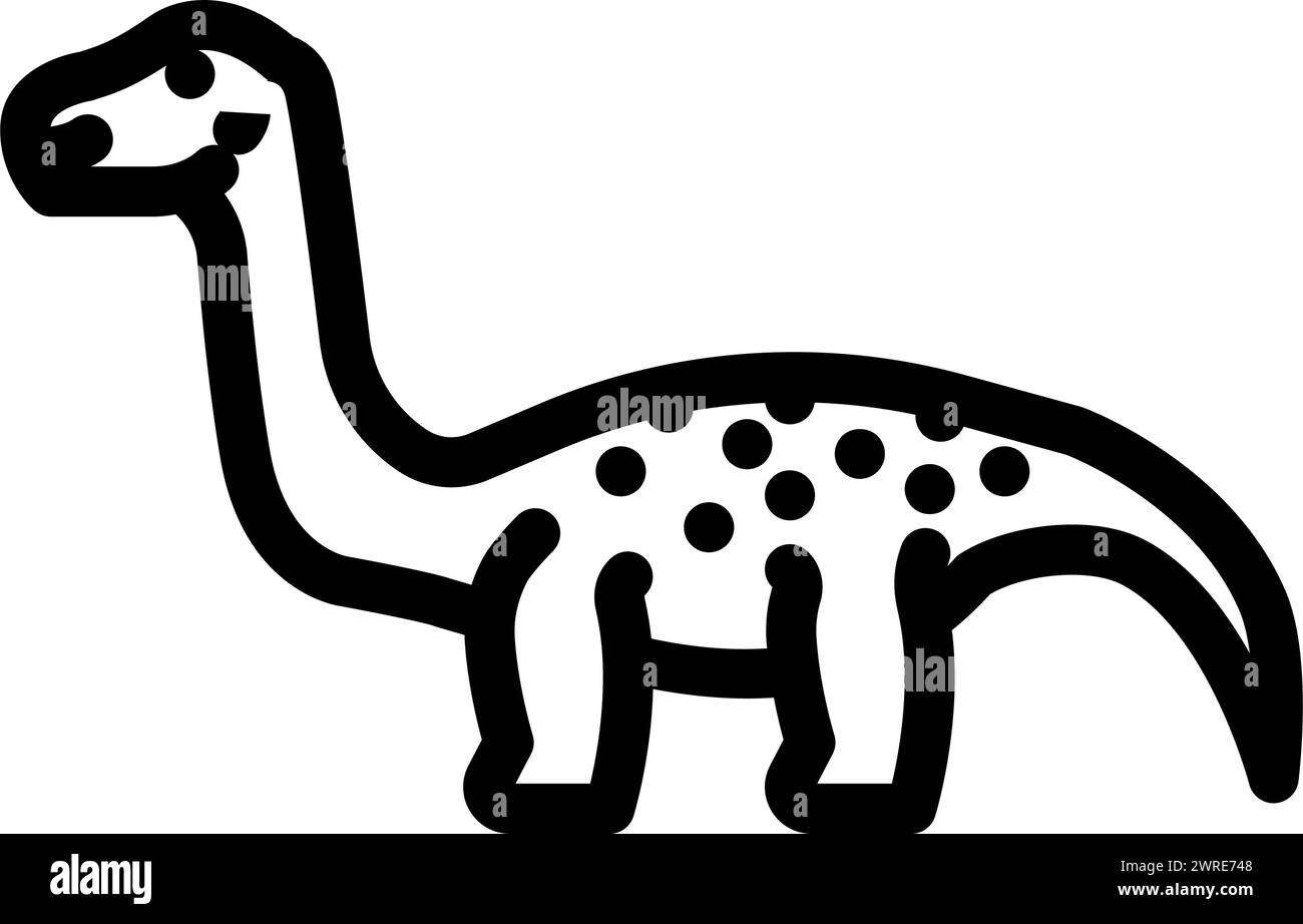 diplodocus dinosaur animal line icon vector illustration Stock Vector ...
