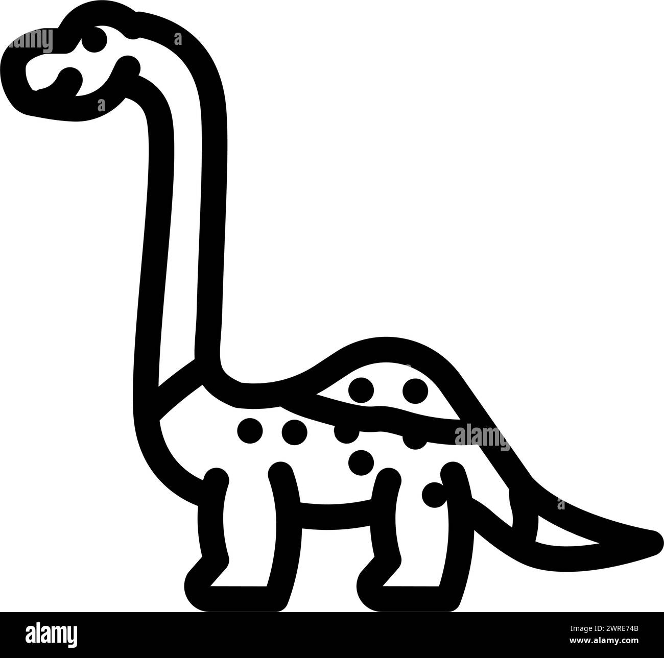 brachiosaurus dinosaur animal line icon vector illustration Stock ...