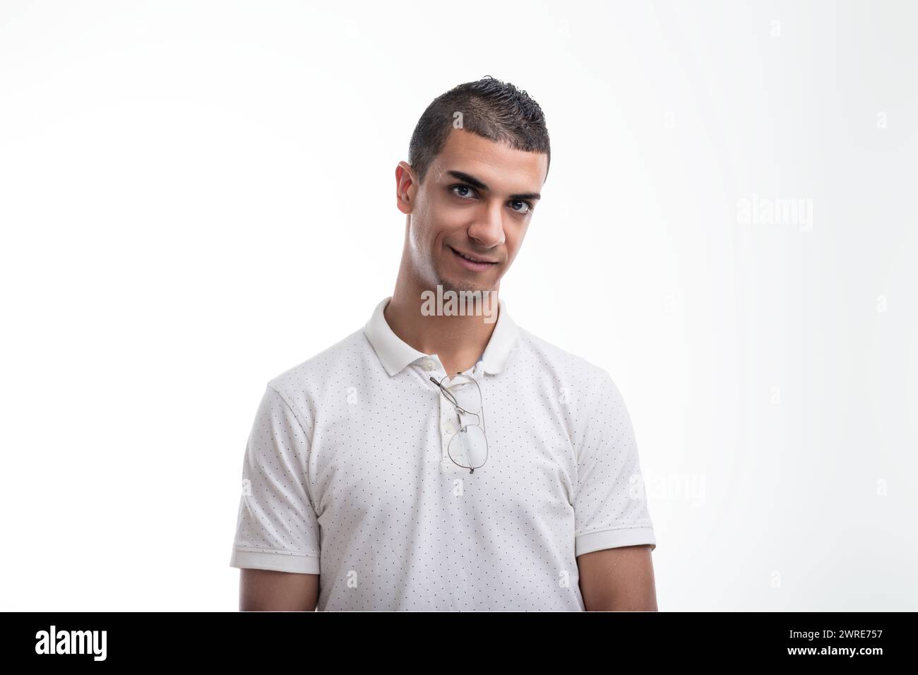 Person in white polka dot shirt displays a quiet assurance, with a ...