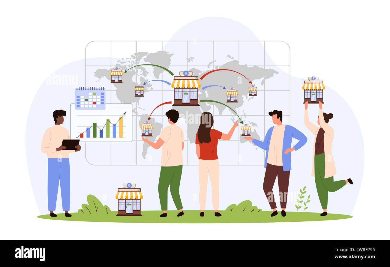 Franchise, global expansion development of corporate company around ...