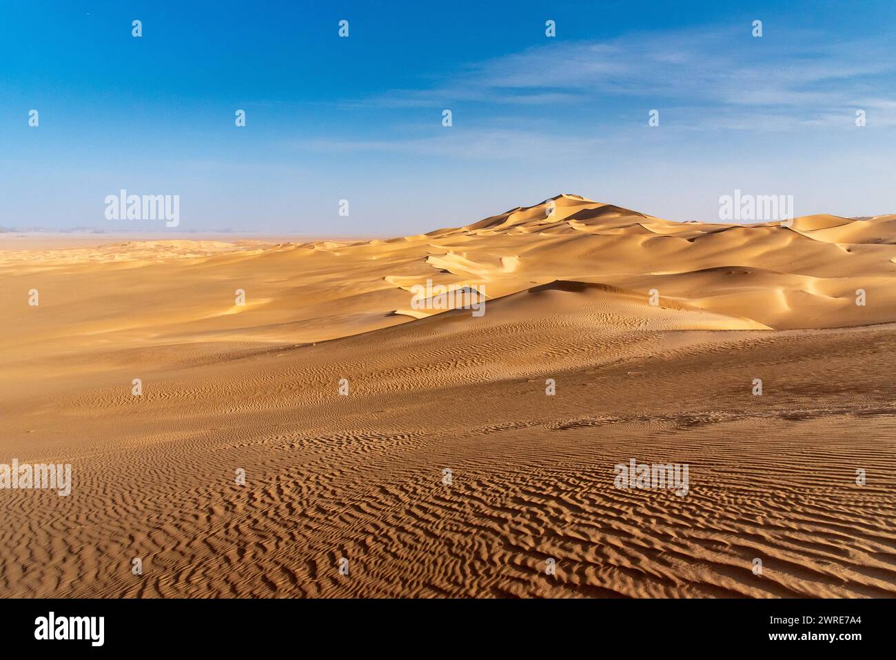 Landscape of Erg Admer in the Sahara desert, Algeria. A view of the ...