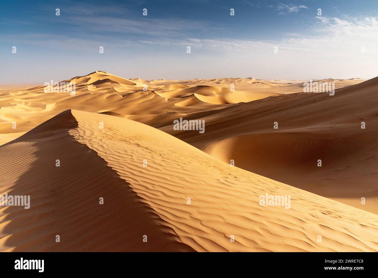 Landscape of Erg Admer in the Sahara desert, Algeria. A view of the ...
