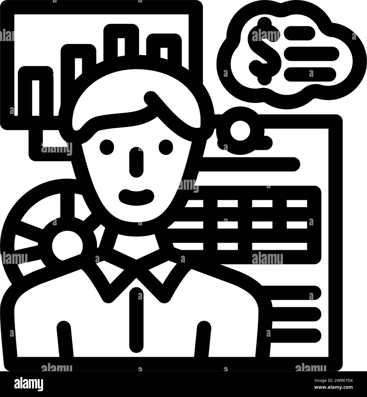 financial advisor line icon vector illustration Stock Vector Image ...