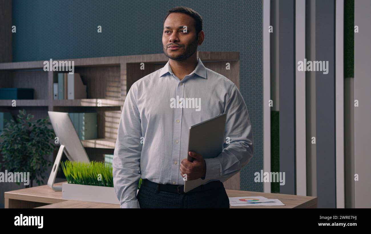 Business portrait in office adult Indian man American guy ethnic ...