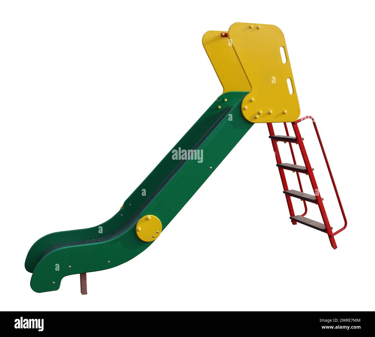 Children's slide on the playground. Isolated on white Stock Photo - Alamy