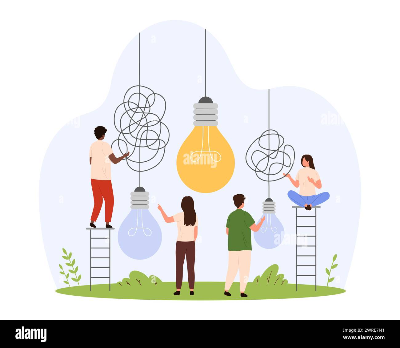 Creative idea to solve problem, goal to understand and simplify complex ...