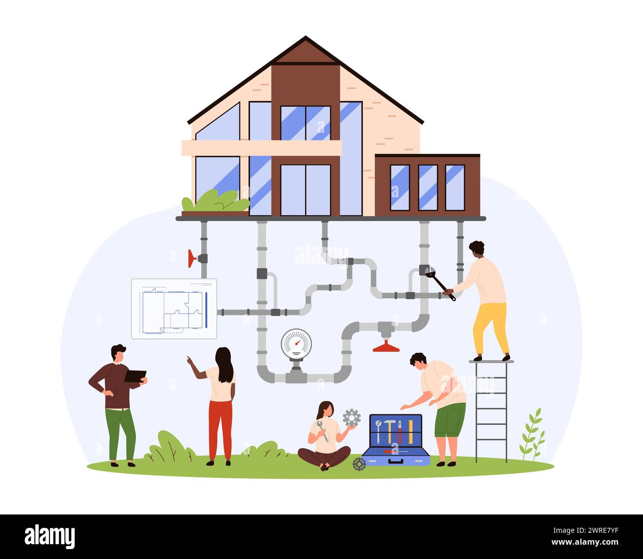 System modern water supply Cut Out Stock Images & Pictures - Alamy