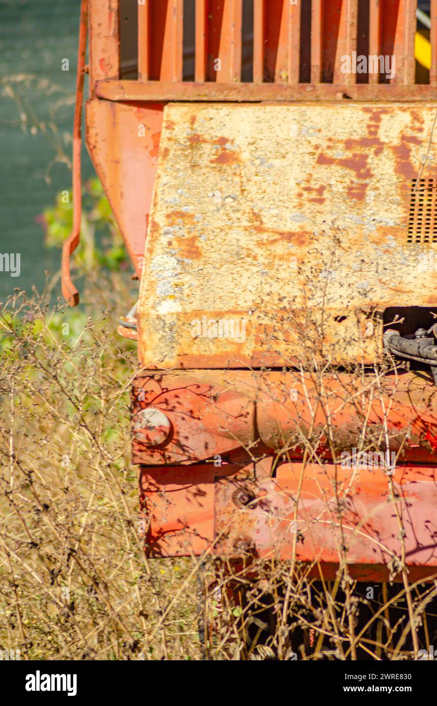 detail of an old and rusted harvester machine Stock Photo - Alamy