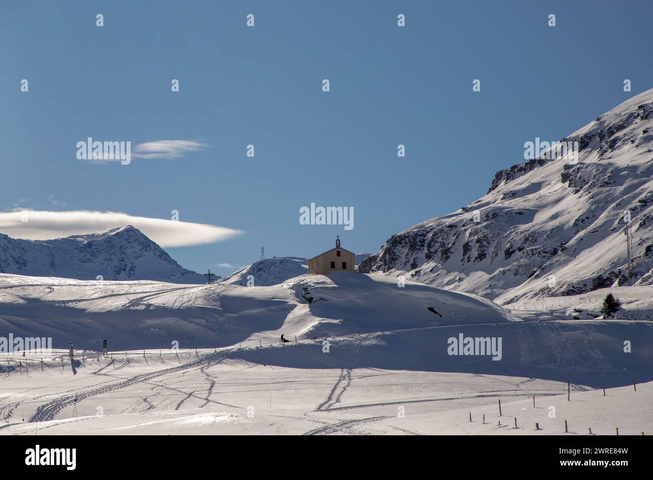 Saint Peter Chapel (Chapelle Saint-Pierre) placed on Mont-Cenis, the ...