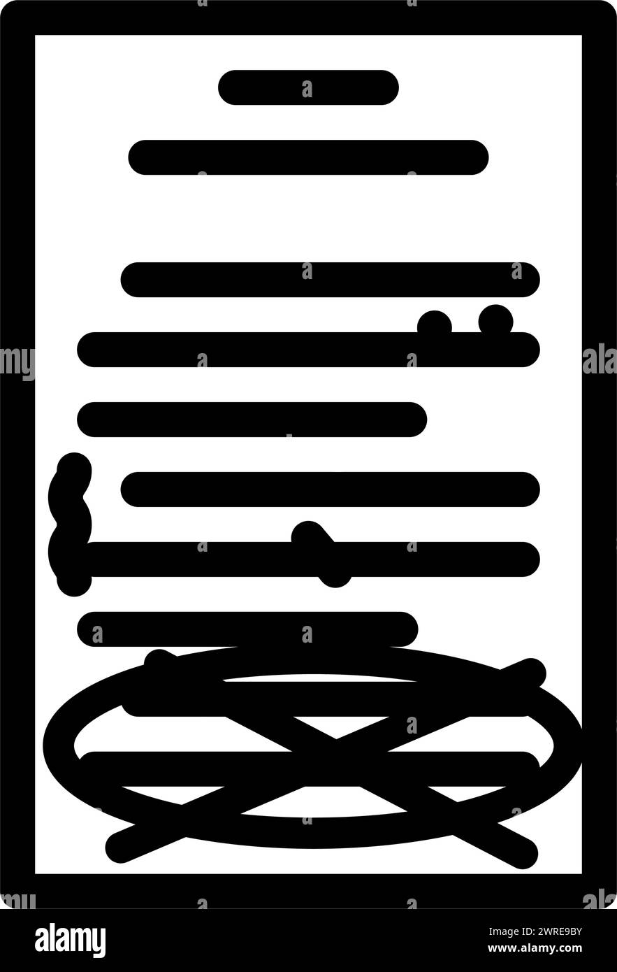 Proofreading Text Technical Writer Line Icon Vector Illustration Stock 