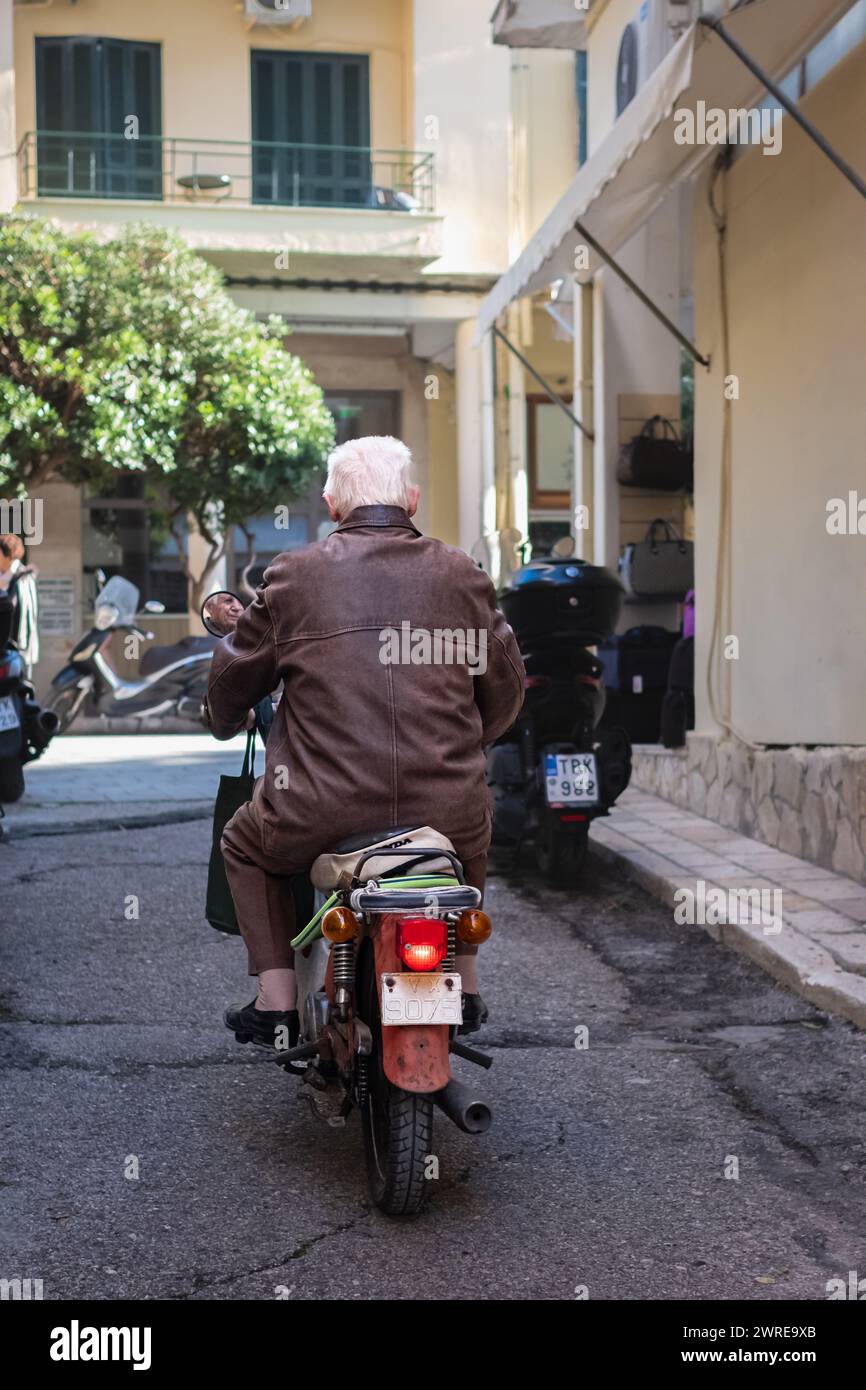 Old man bike leather hi-res stock photography and images - Alamy