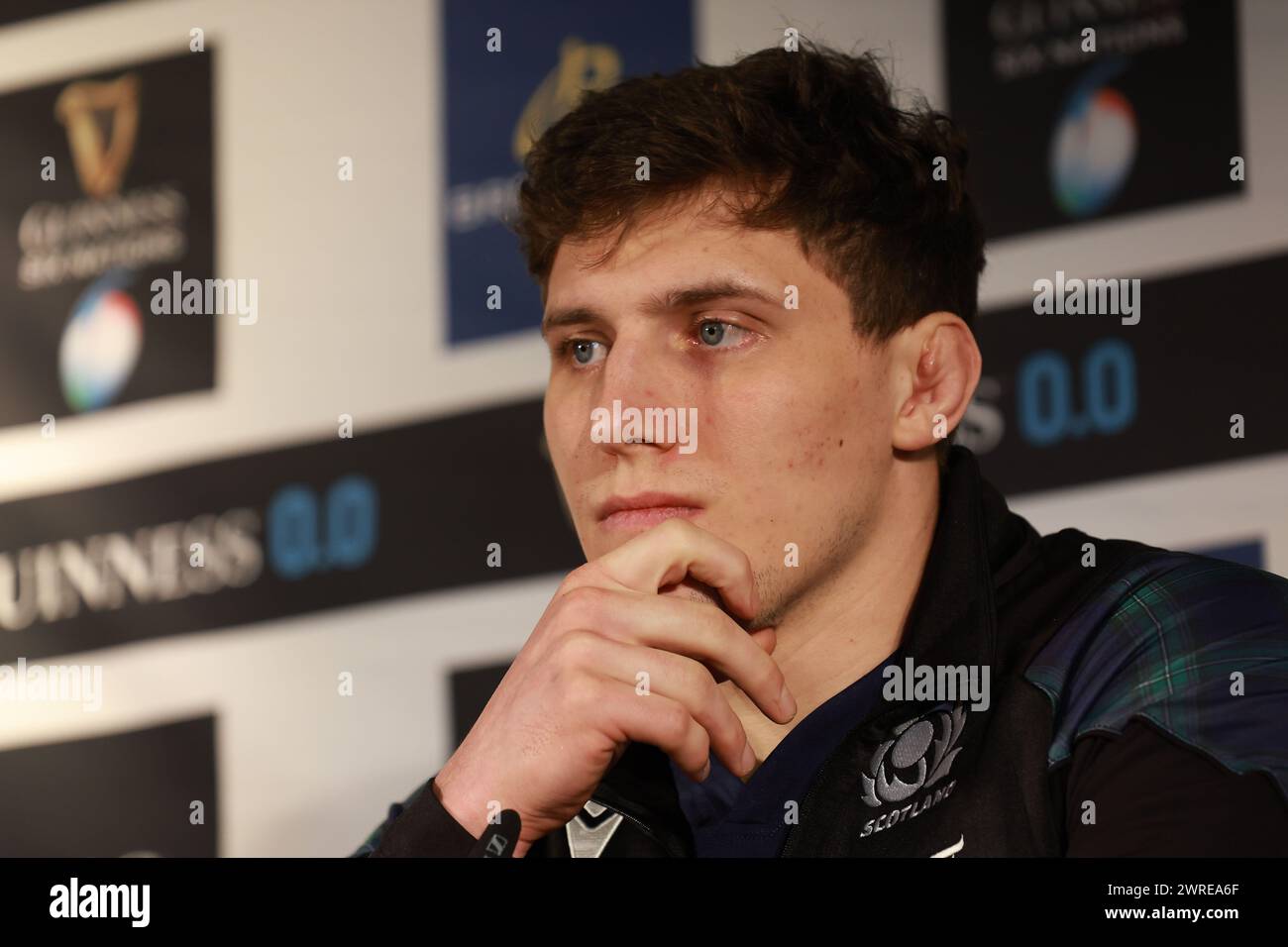 Rory Darge, Scotland captain is interviewed during the 2024 Guinness ...