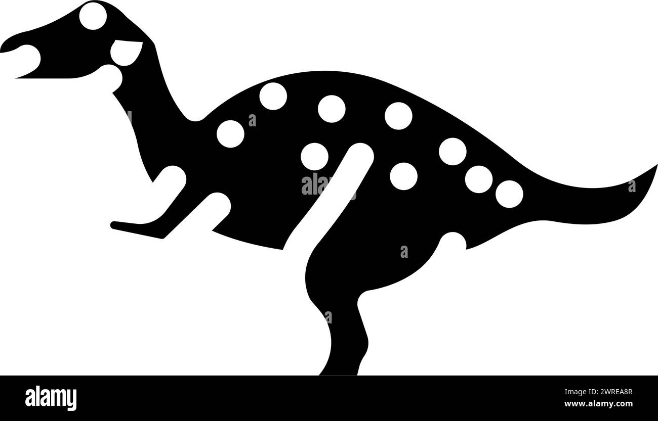 iguanodon dinosaur animal glyph icon vector illustration Stock Vector ...