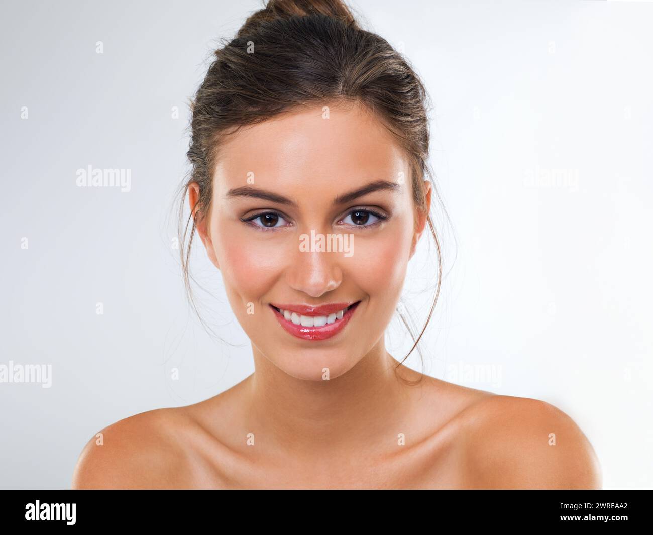 Woman, portrait and makeup cosmetics in studio for beauty confidence on ...