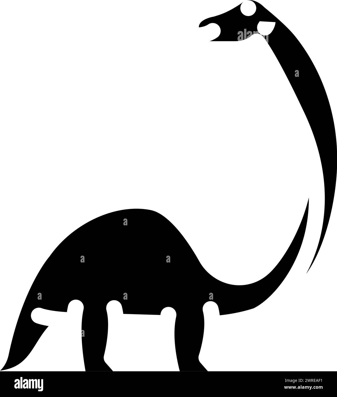 brontosaurus dinosaur animal glyph icon vector illustration Stock Vector Image & Art - Alamy