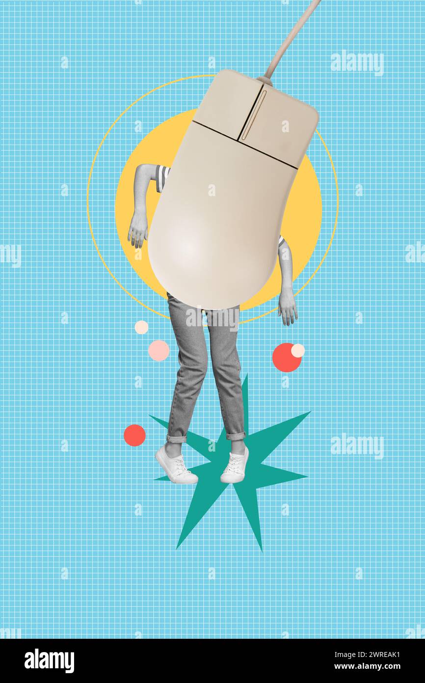 Vertical composite collage art of video games playing funny person ...