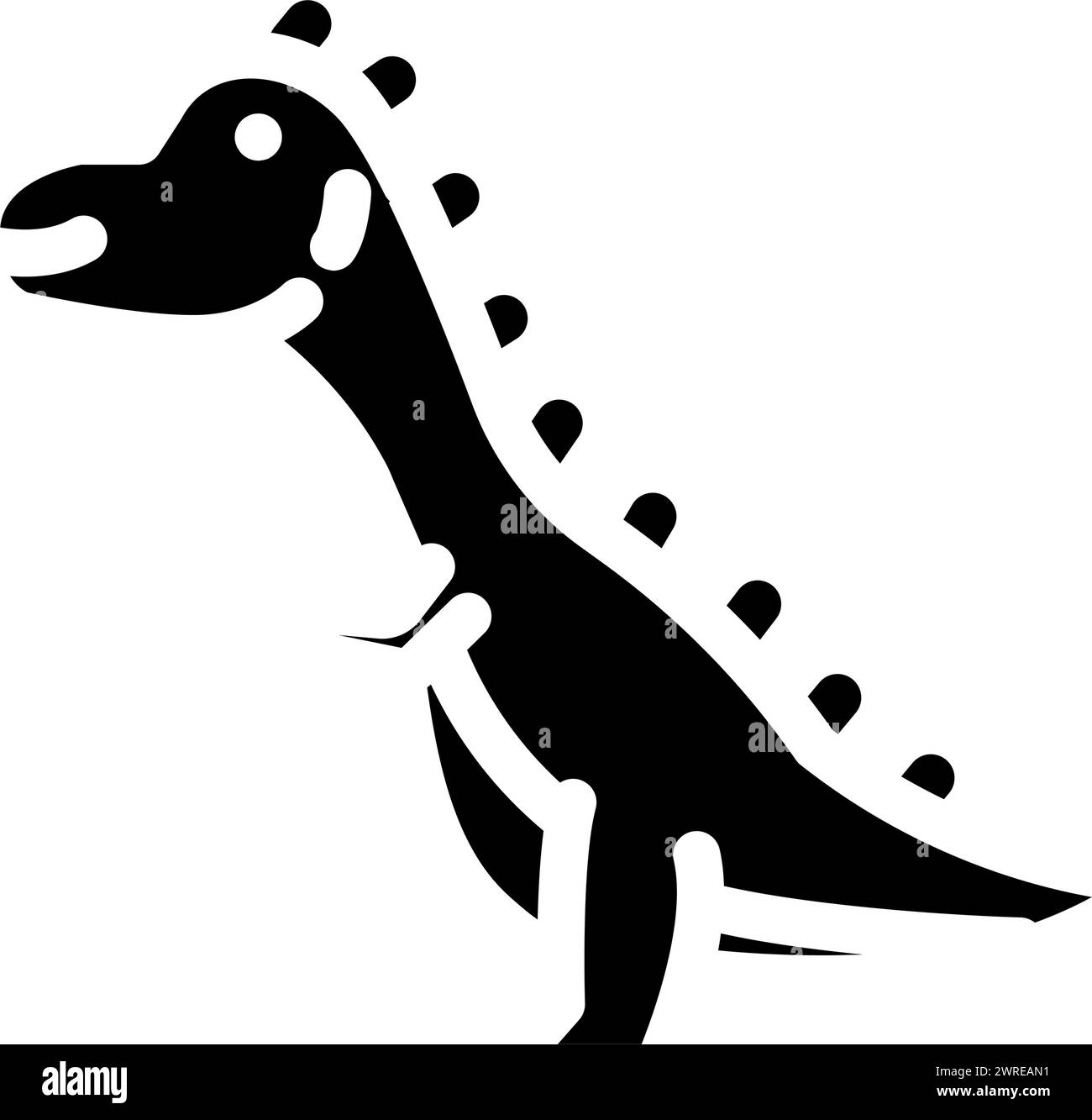carnotaurus dinosaur animal glyph icon vector illustration Stock Vector ...