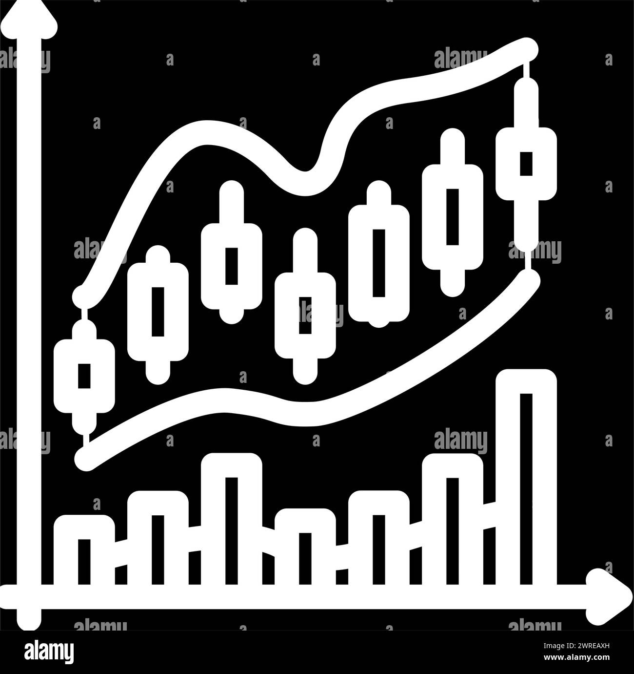 financial charts advisor glyph icon vector illustration Stock Vector ...
